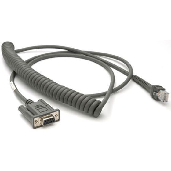 Zebra CBA-R24-C20ZAR 20ft RS232 Coiled Fujitsu Team POS 500 Connector Cable