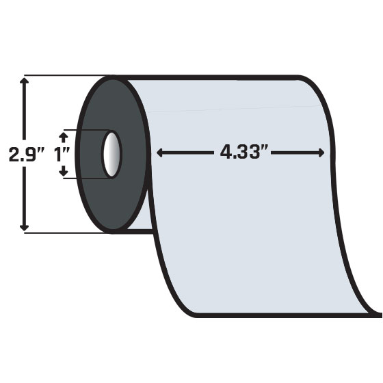 Zebra 02000GT11030 4.33 in. 2000 Performance Wax Ribbon