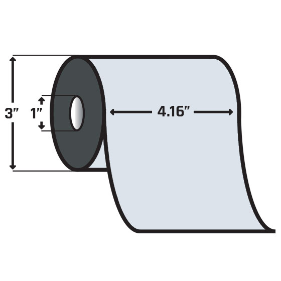 Zebra 02000BK10645 4.16 in. x 1476' 2000 Performance Wax Ribbon