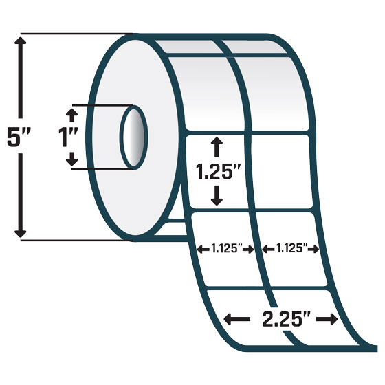 Zebra 10010051 DT 2.25 x 1.25 Z-Select 4000D Barcode Labels