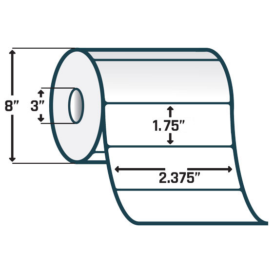 Zebra 10038232 TT 2.375 x 1.75 Z-Perform 1500T BT793 RFID Labels, Walmart