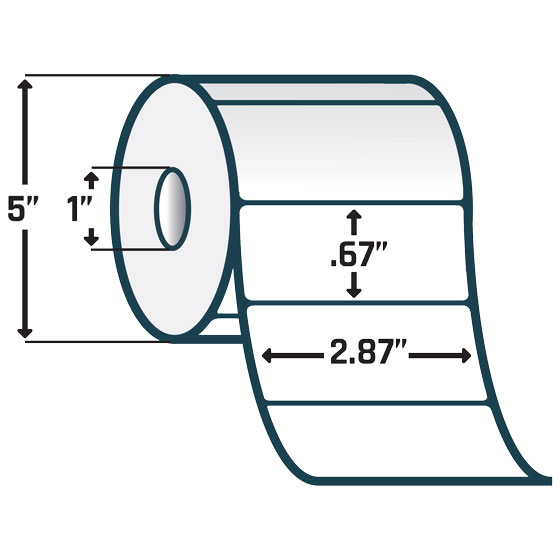 Zebra 10026630 TT 2.87 x .67 Z-Perform 1500T Belt RFID Labels