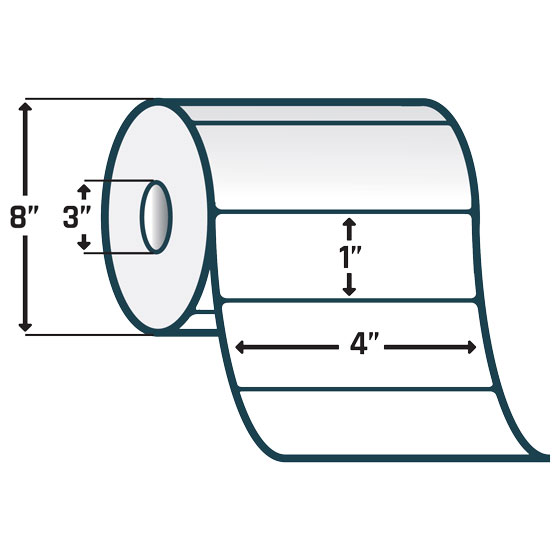 Zebra 10017522 TT 4 x 1 Z-Ultimate 2000T Barcode Labels