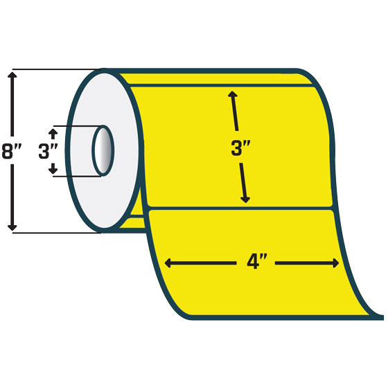 Zebra 10006209-1 TT 4 x 3 Z-Perform 2000T Yellow Barcode Labels