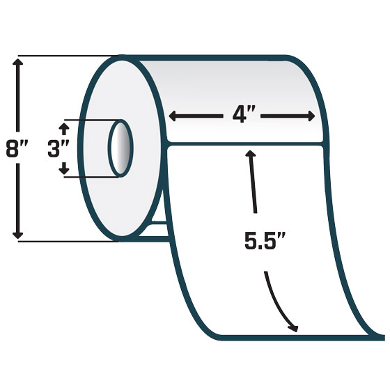 Zebra 10018338 DT 4 x 5.5 8000D LAB Barcode Labels | PTS Mobile