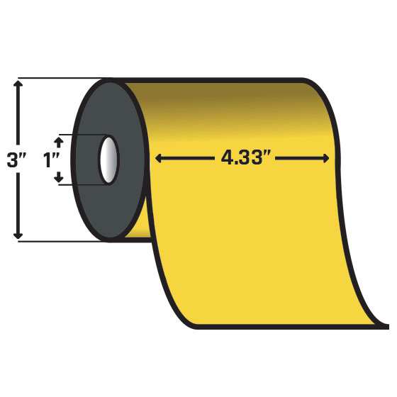 Zebra 06100BK11045 4.33 in. 6100 Standard Wax/Resin Ribbon