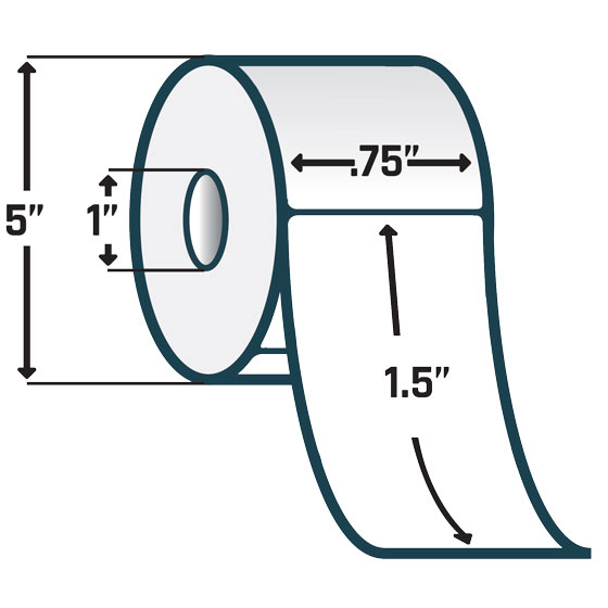 Zebra 10023326 TT .75 x 1.5 PolyPro 3000T Barcode Labels